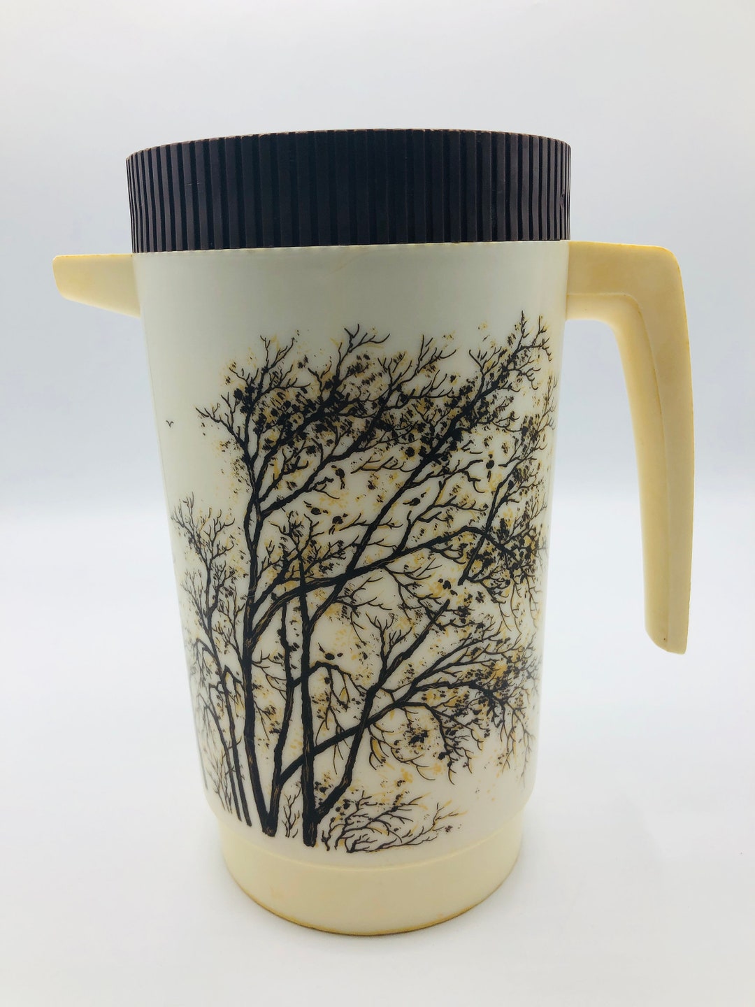 Vintage 1979s 80s Aladdinware Plastic Tree Picture Design Beverage ...