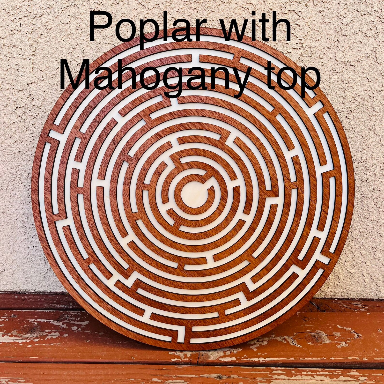 Circular Maze Layered Labyrinth Natural Wood Wall Art - Etsy