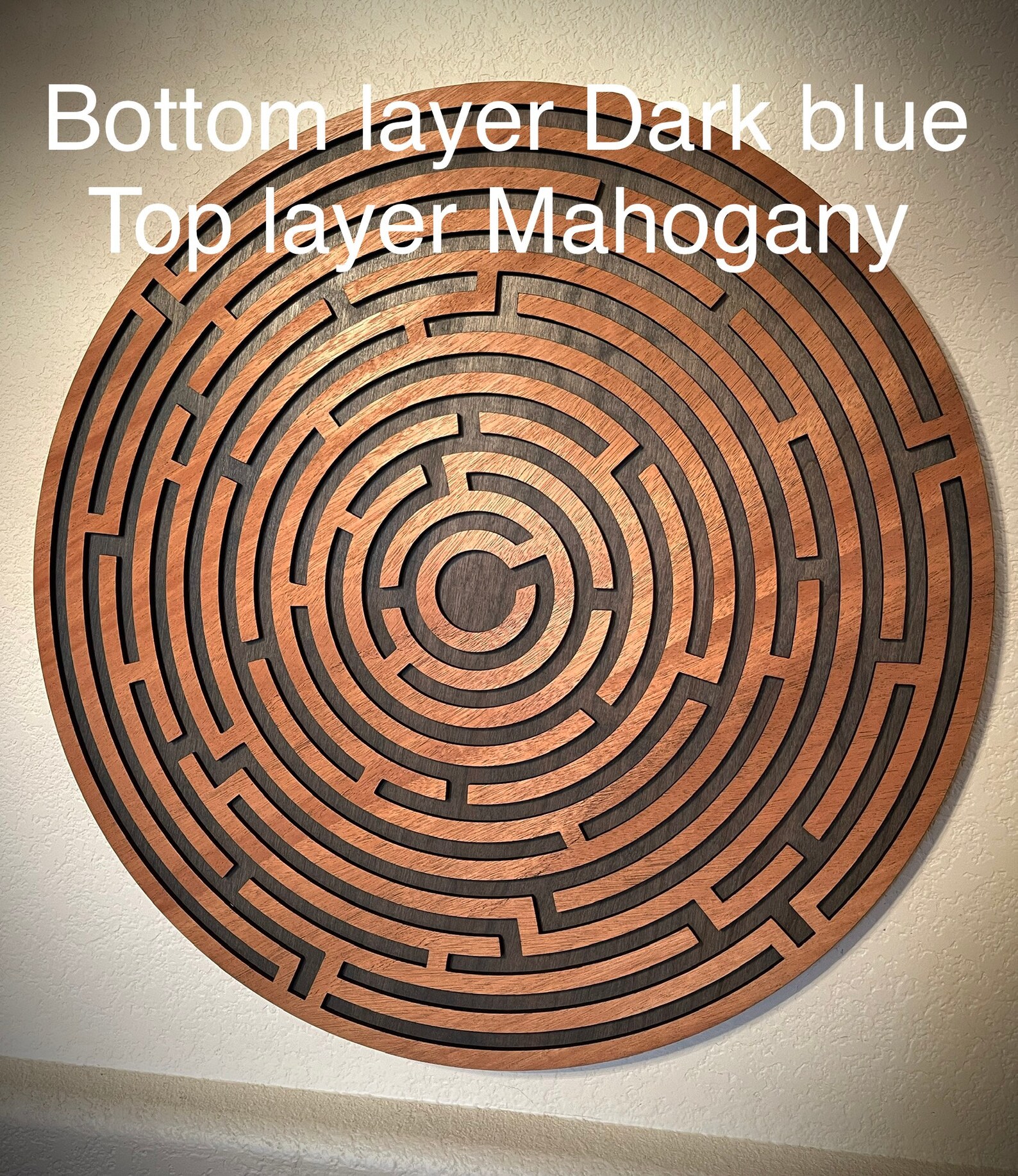 Circular Maze Layered Labyrinth Natural Wood Wall Art - Etsy
