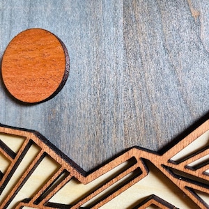 Geometric Mountain Triptych, Three Panels, Rustic Style Wall Art, Mountain Range, Lodge Decor - Etsy