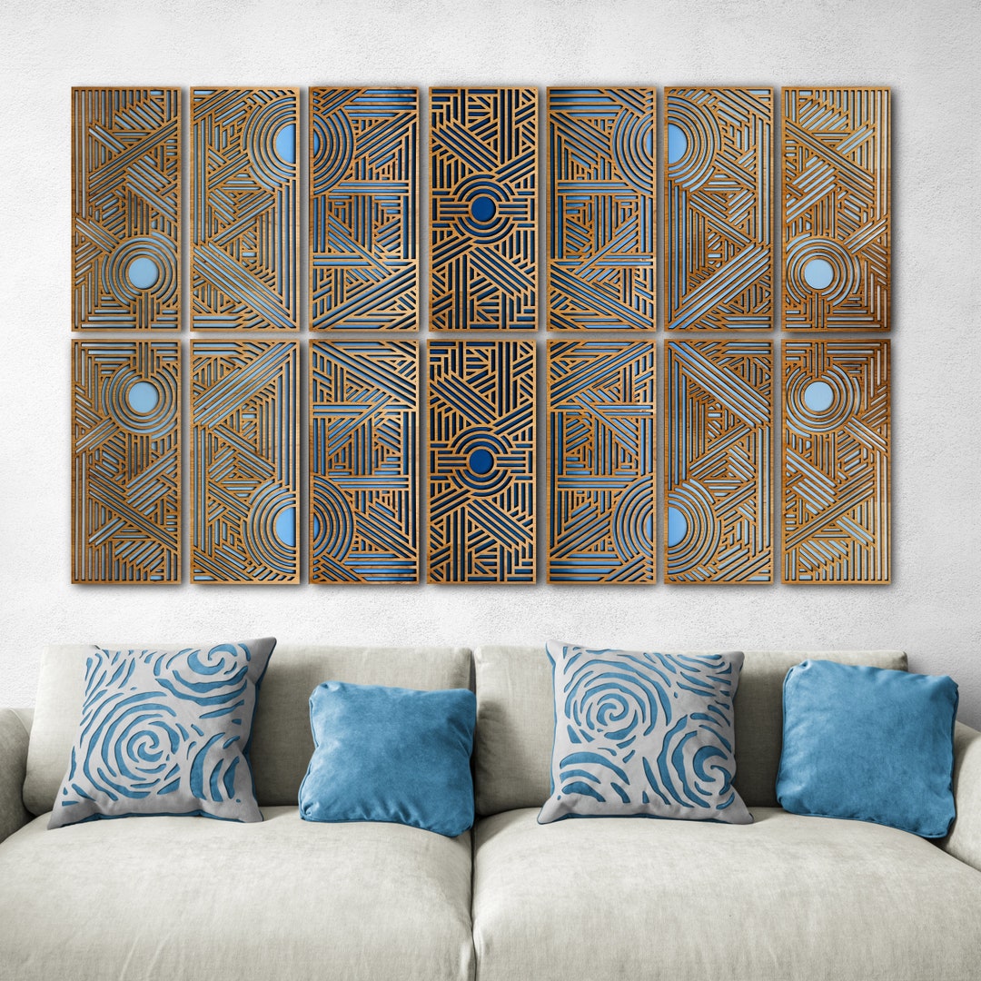 Wood Wall Art, Big Multi Panel Wall Decor, Large Living Room Decor ...
