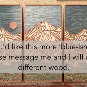 Geometric Mountain Triptych, Three Panels, Rustic Style Wall Art, Mountain Range, Lodge Decor - Etsy