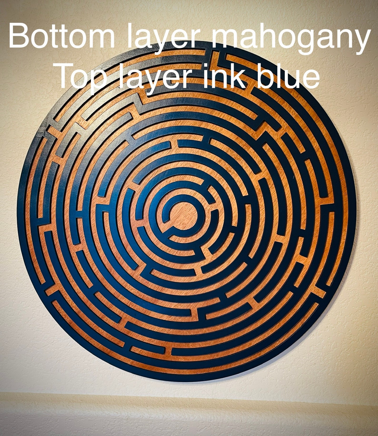Circular Maze Layered Labyrinth Natural Wood Wall Art - Etsy