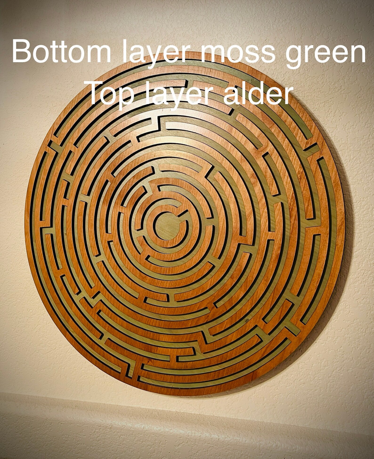 Circular Maze Layered Labyrinth Natural Wood Wall Art - Etsy