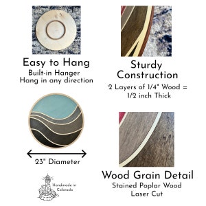 Wave Wall Art, Circular Wood Sign, Surf Decor - Etsy