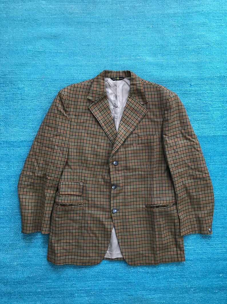 Vintage Checkered Tweed Jacket - Saxon Hawk of Saville Row - Etsy