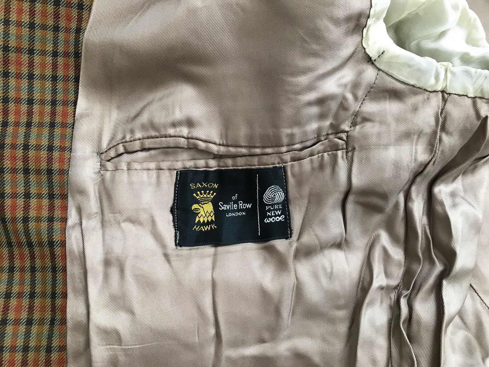 Vintage Checkered Tweed Jacket - Saxon Hawk of Saville Row - Etsy