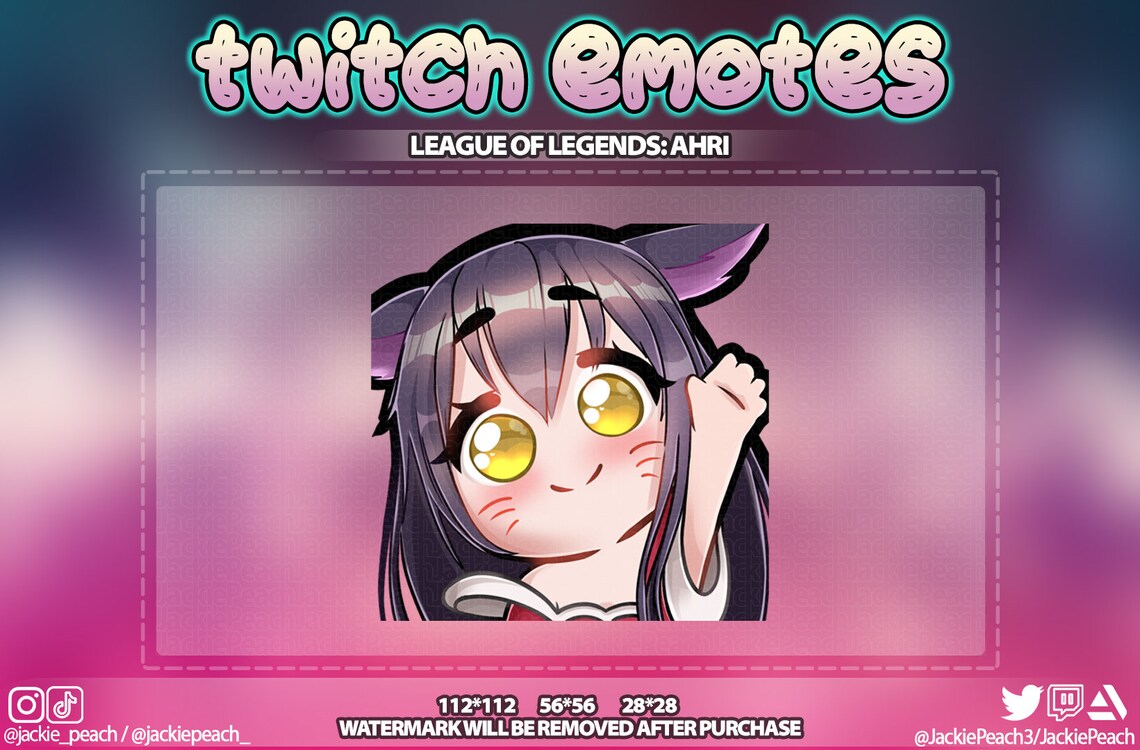 League of Legends Emotes AHRI PACK for Twitch / Discord / - Etsy
