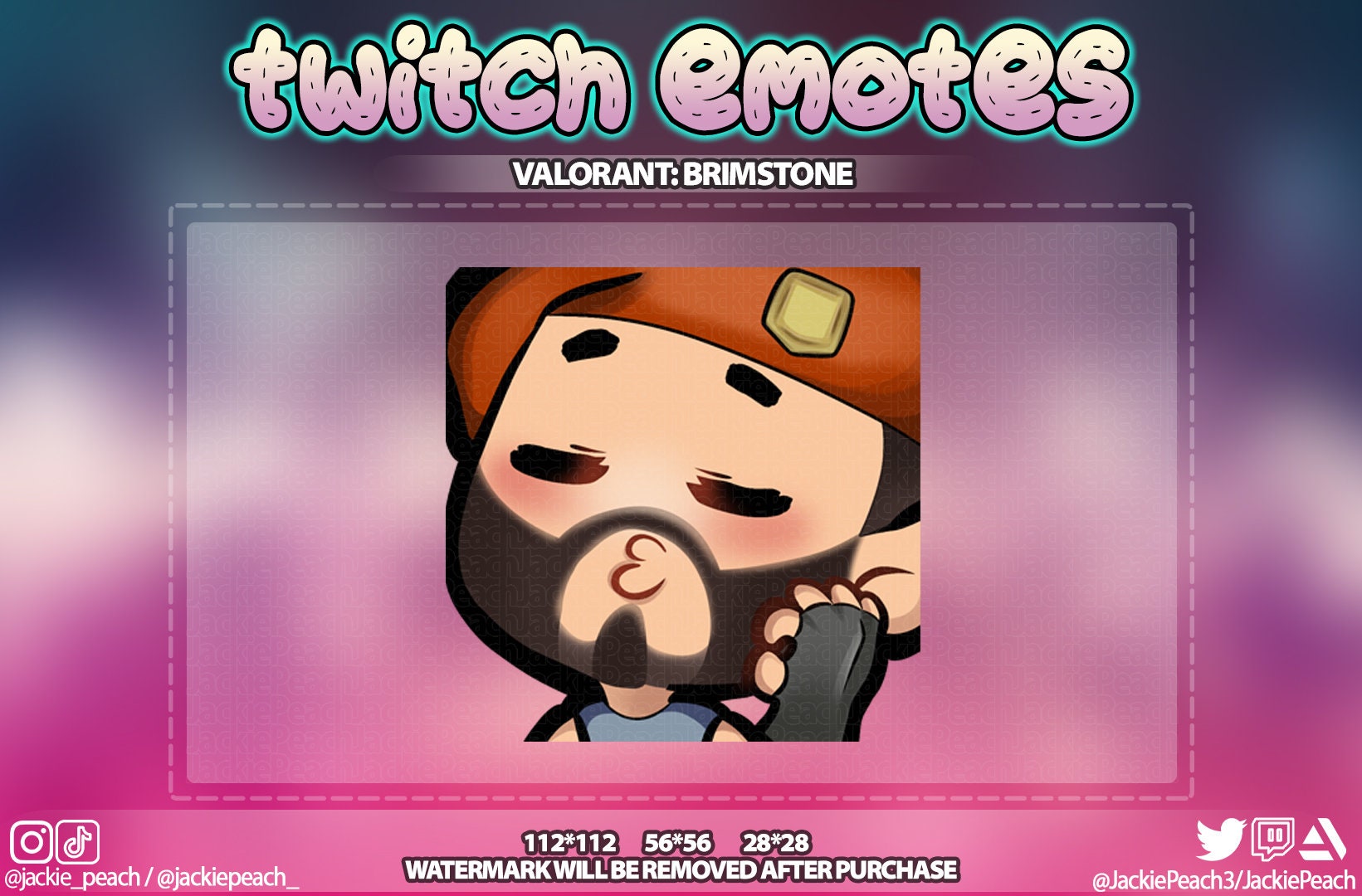 VALORANT Emotes BRIMSTONE PACK for Twitch / Discord / Youtube - Etsy ...