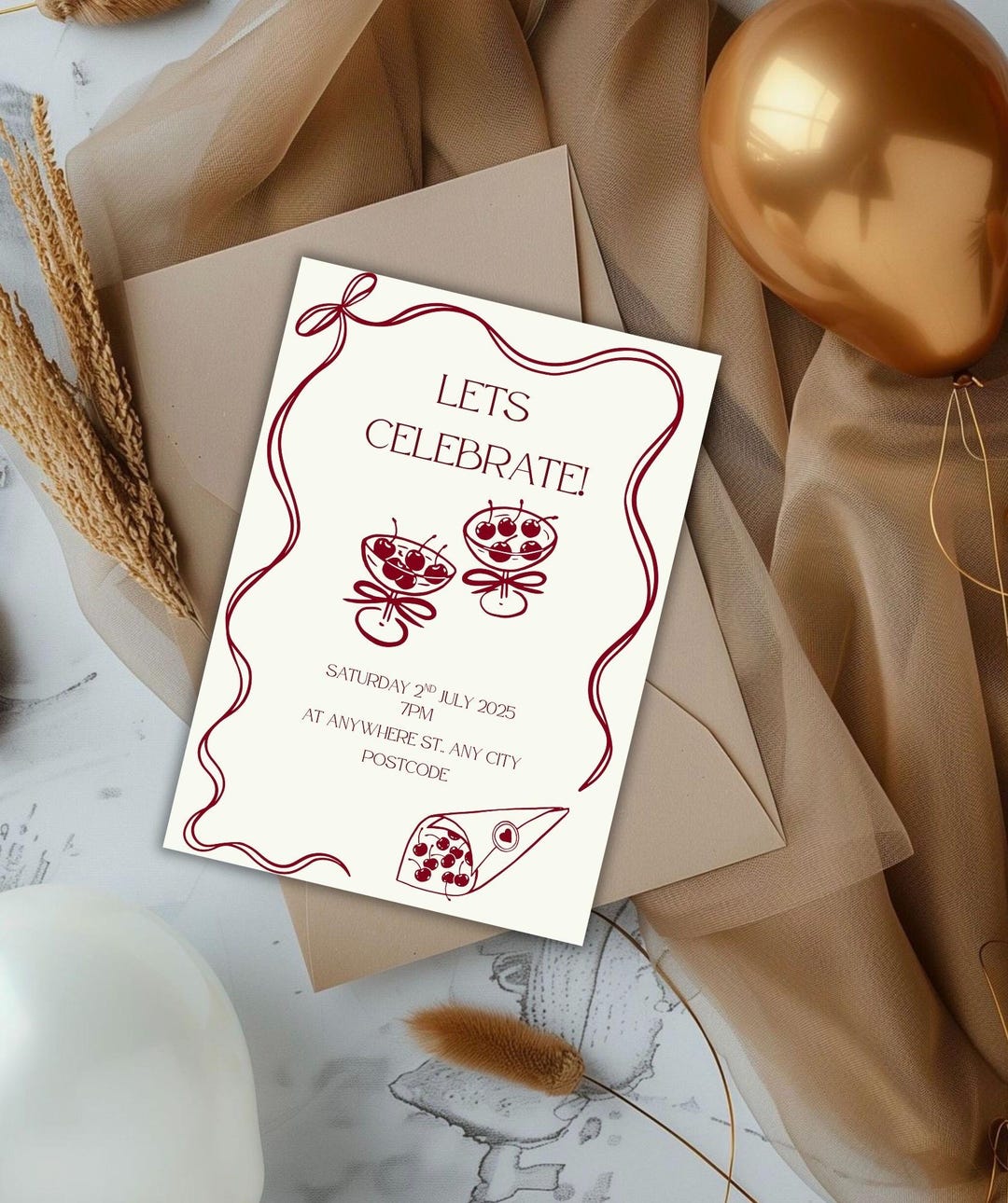 Editable Let’s Celebrate Invitation - Instant Download Party Invite ...