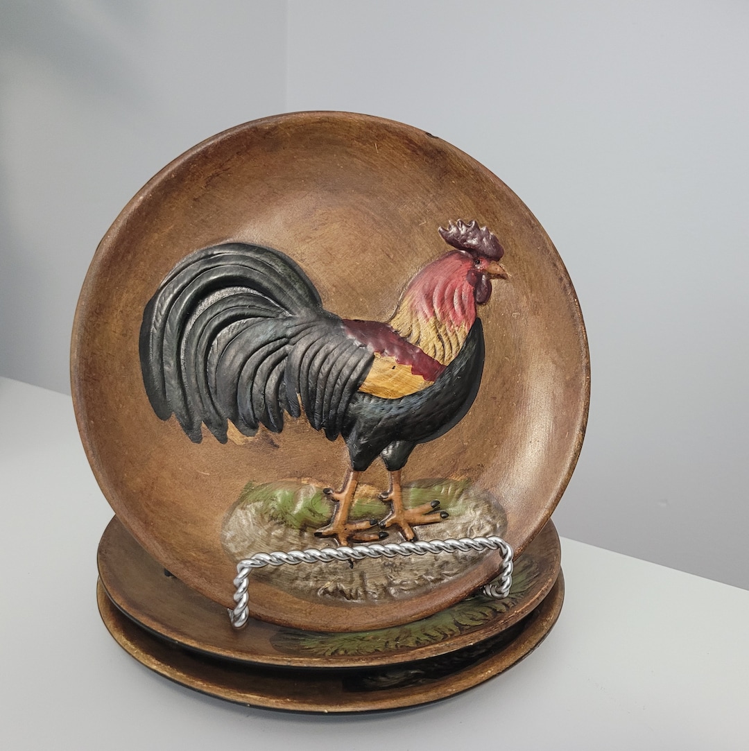 Rooster Decorations, Farmhouse Rooster Decor, Rooster Ceramic Plates ...