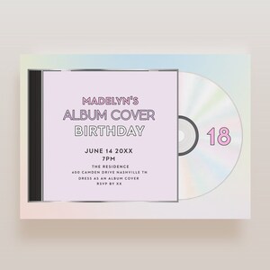 Dress as an Album Cover Party CD Invite E-vite 5"x7" - Etsy