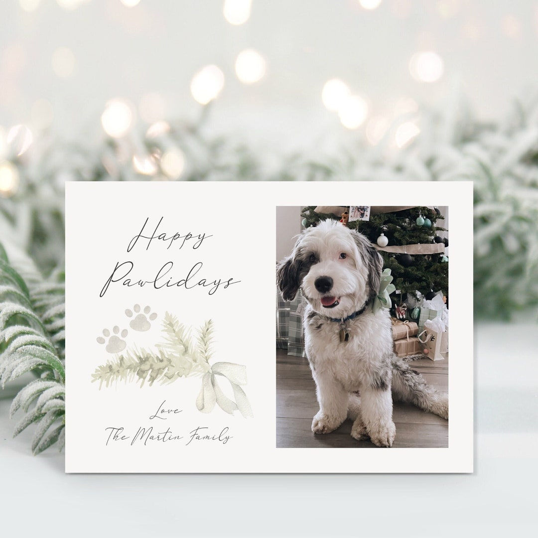 Happy Pawlidays Holiday Dog Christmas Card 5"x7" - Etsy