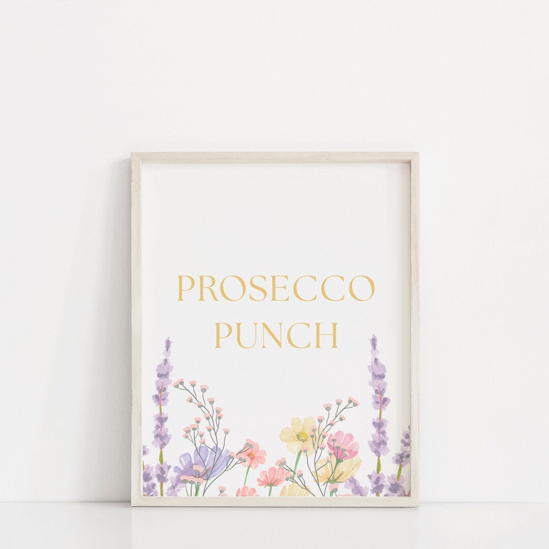 Floral Bloom Table Sign Prosecco Punch Guestbook Gifts & Cards 8"x10 ...