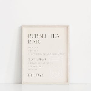Boba Bubble Tea Bar Table Sign 8"x10" - Etsy