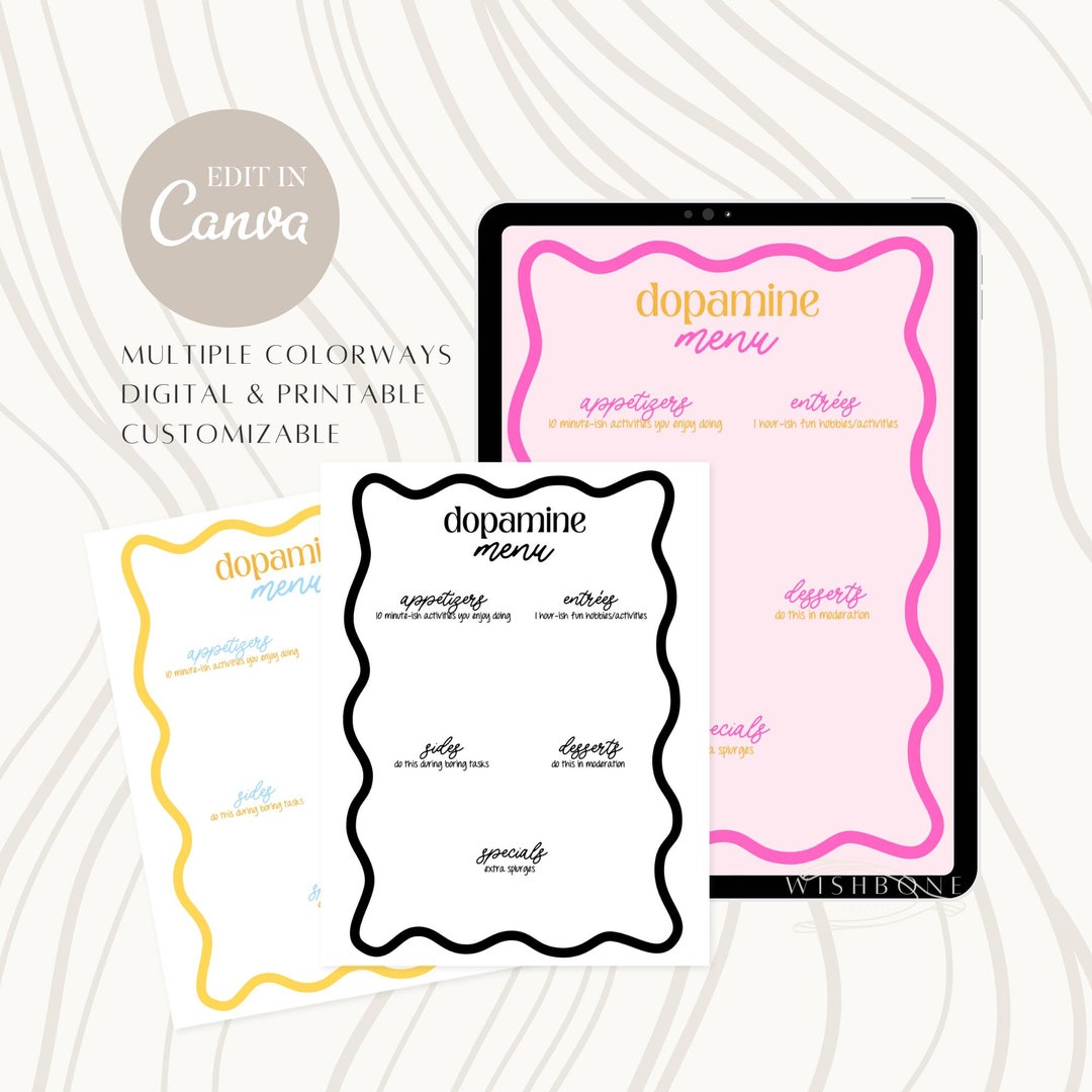 Dopamine Menu Digital 8.5"x11" - Etsy