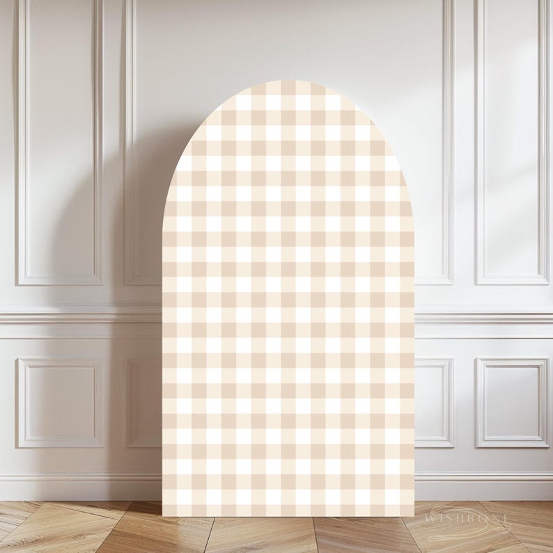 Neutral Gingham Backdrop Digital Artwork 54"x84" - Etsy