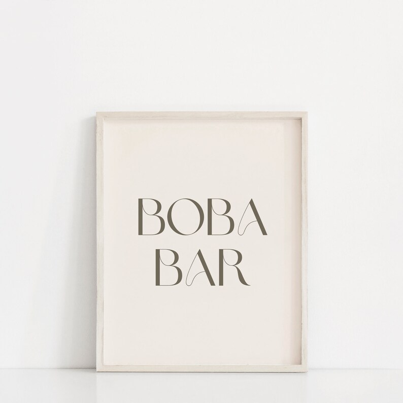 Boba Bubble Tea Bar Table Sign 8x10 - Etsy