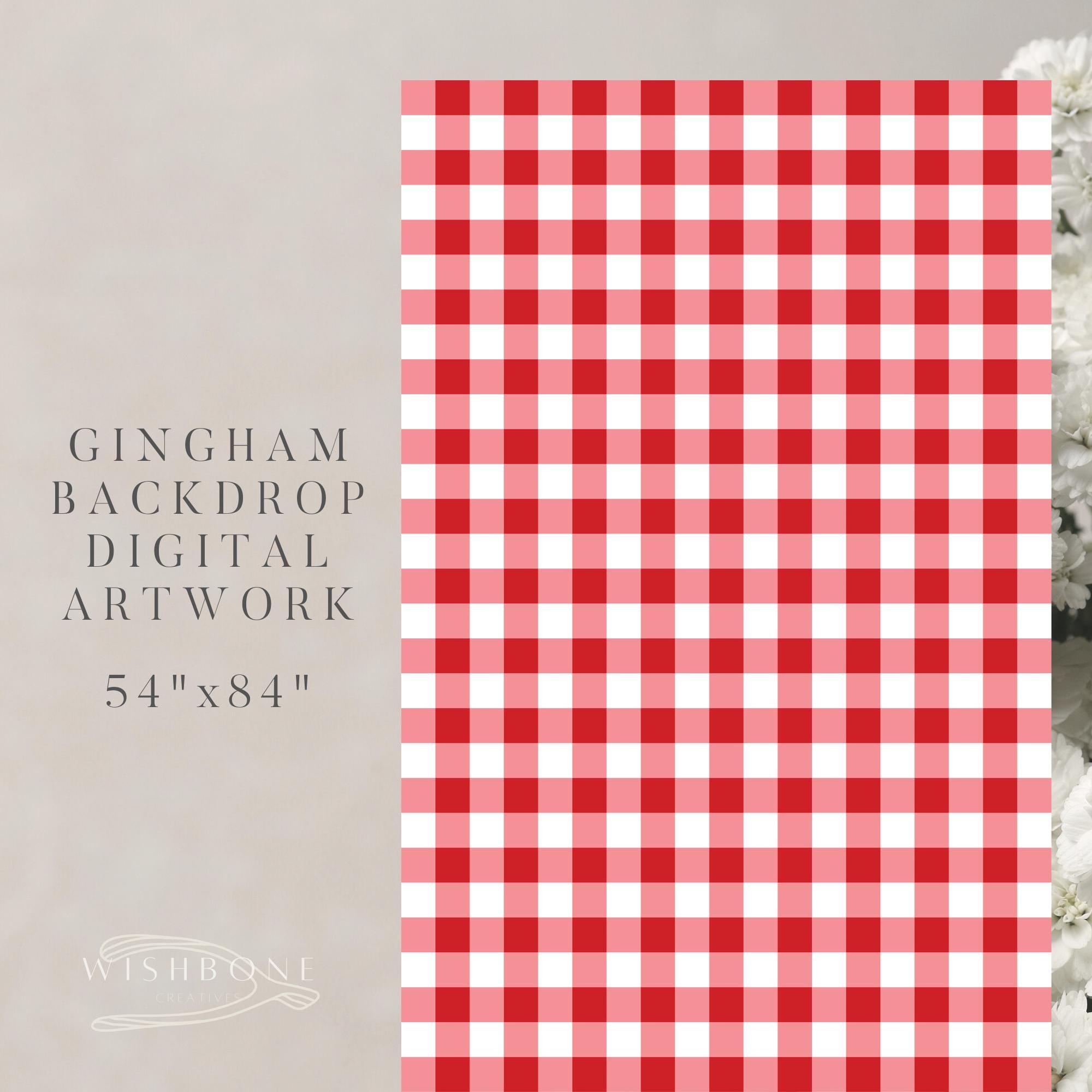 Red Gingham Backdrop Digital Artwork 54"x84" - Etsy
