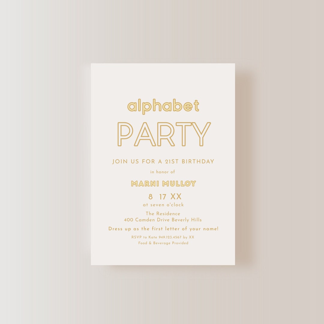 Alphabet Letter ABC Theme Party Birthday Bachelorette Bridal Shower ...