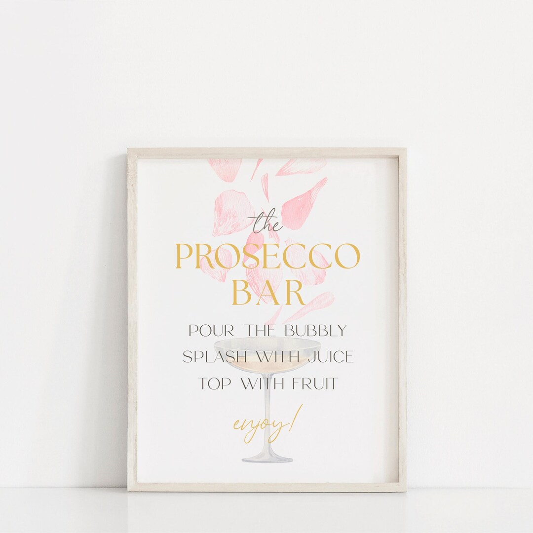 Petals & Prosecco Gifts Cards Guestbook Bloom Bar Table Sign 8"x10" - Etsy