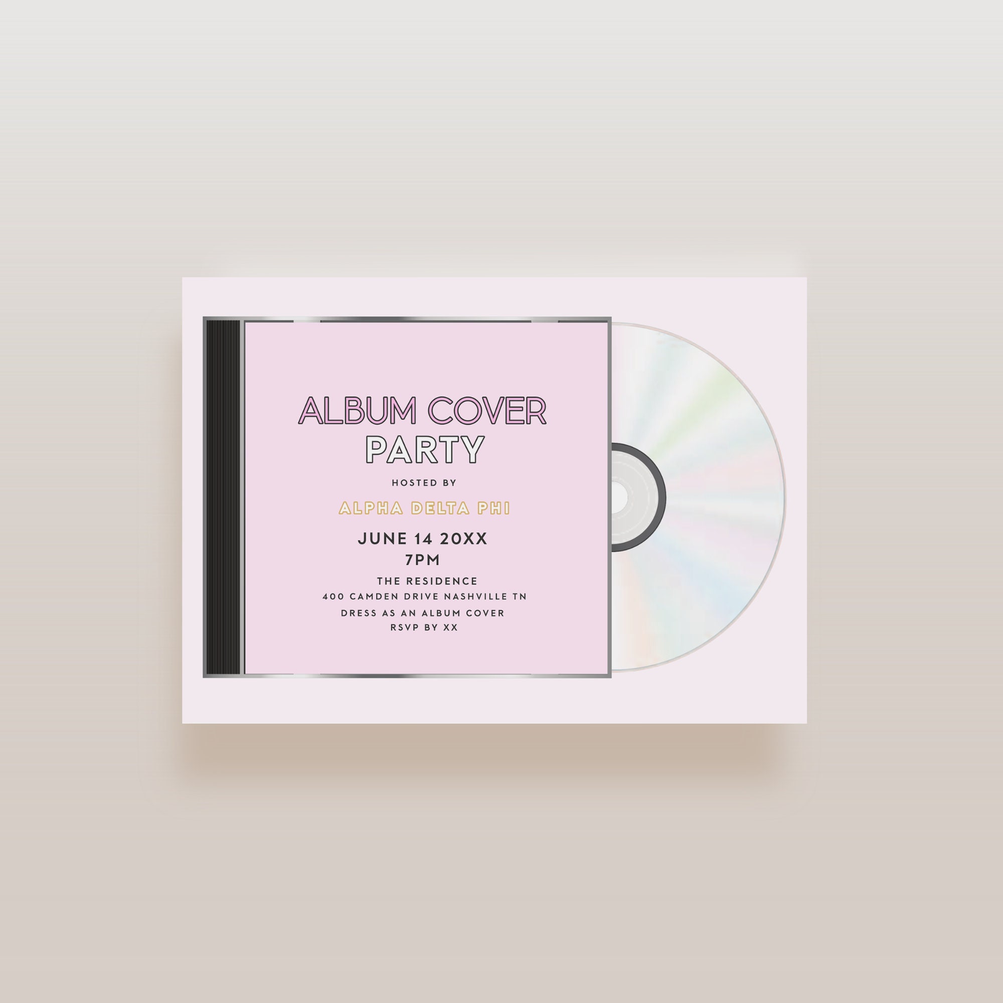 Dress as an Album Cover Party CD Invite E-vite 5x7 - Etsy