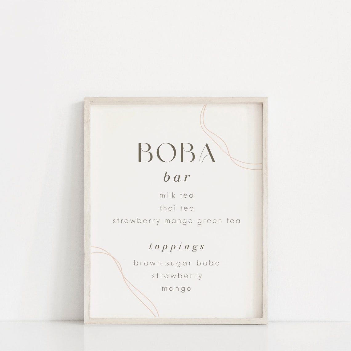 Boba Bubble Tea Bar Table Sign 8x10 - Etsy