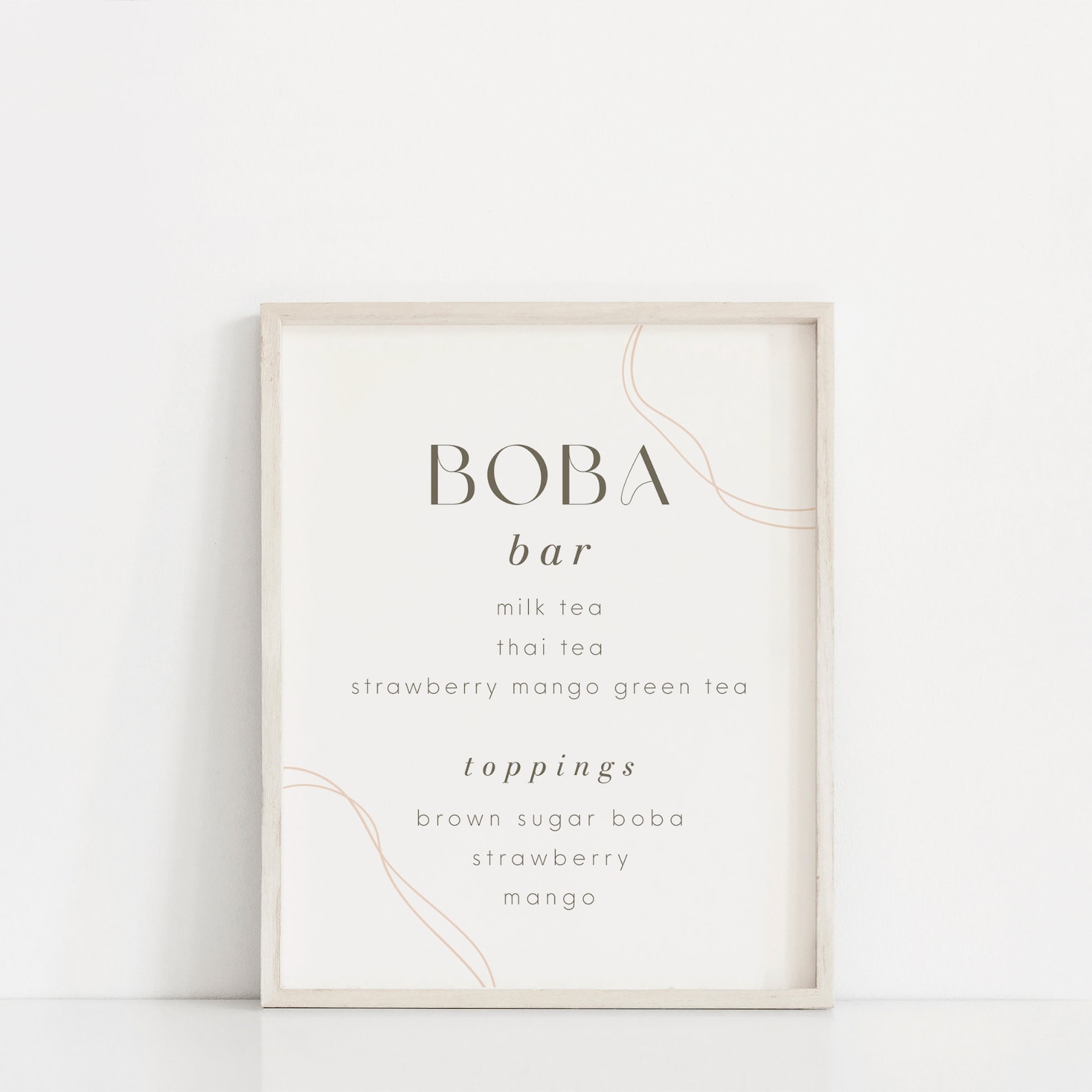 Boba Bubble Tea Bar Table Sign 8x10 - Etsy