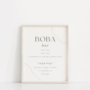 Boba Bubble Tea Bar Table Sign 8"x10" - Etsy