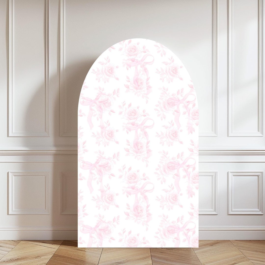 Pink Rose Bow Print Backdrop Digital Artwork 54"x84" - Etsy