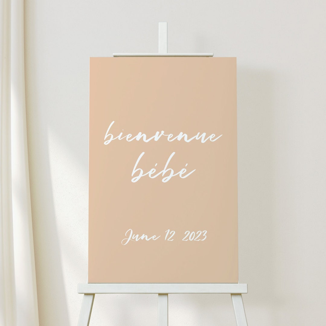 French Parisian Bonjour Bébé Baby Shower Welcome Sign Poster - Etsy