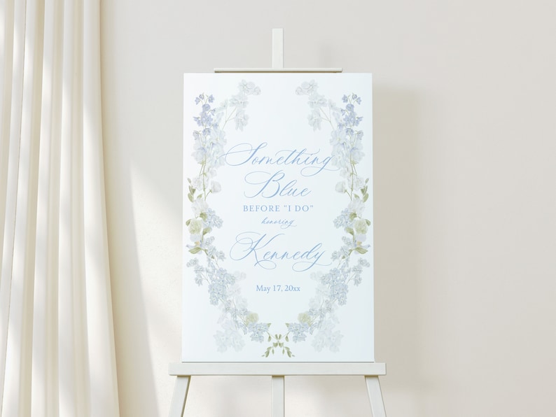 Something Blue Before i Do Floral Bridal Shower Brunch Poster Sign ...