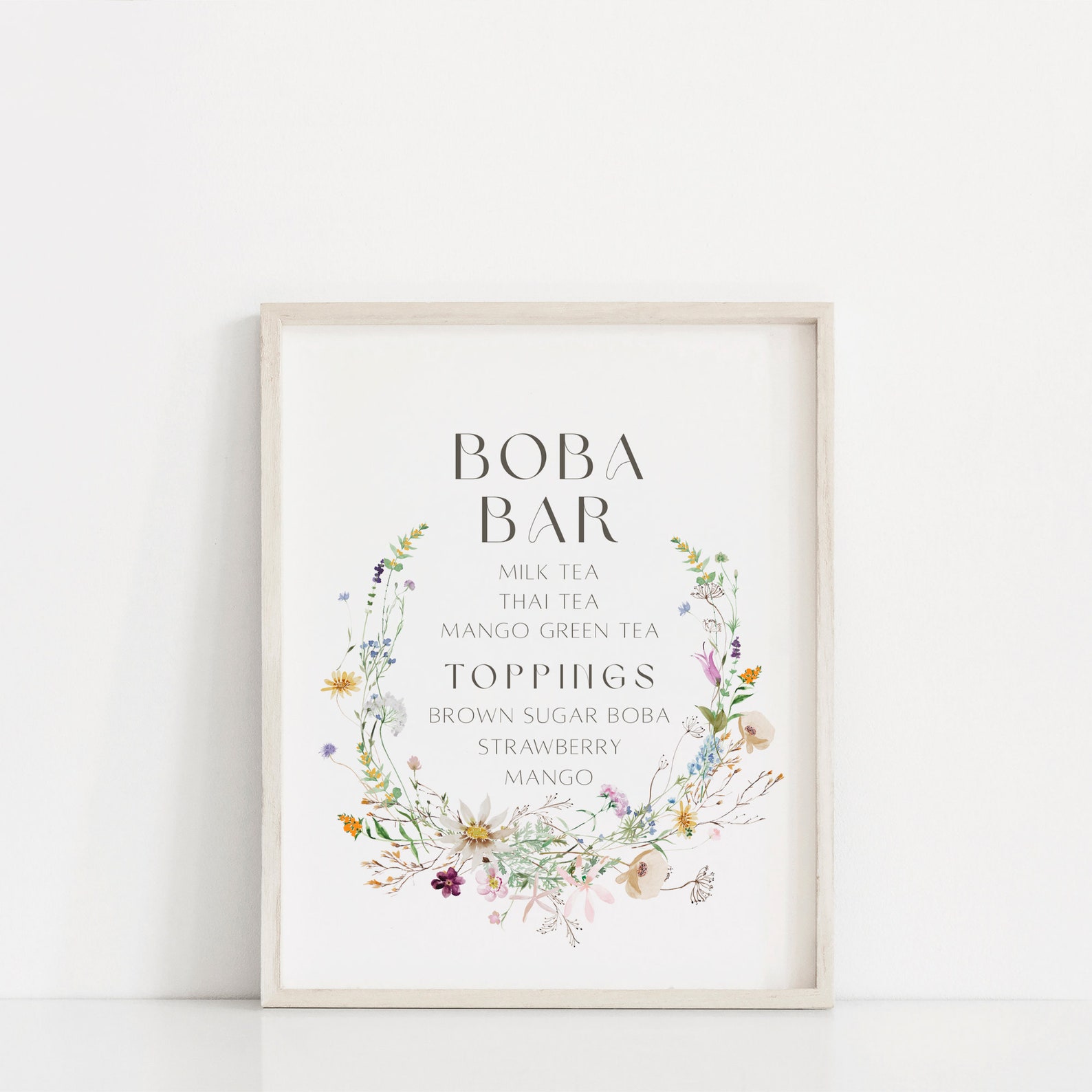 Boba Bubble Tea Bar Table Sign 8x10 - Etsy