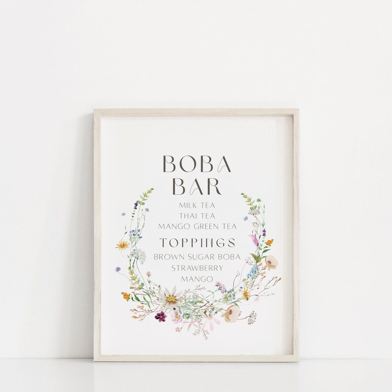 Boba Bubble Tea Bar Table Sign 8x10 - Etsy