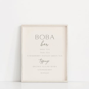 Boba Bubble Tea Bar Table Sign 8"x10" - Etsy