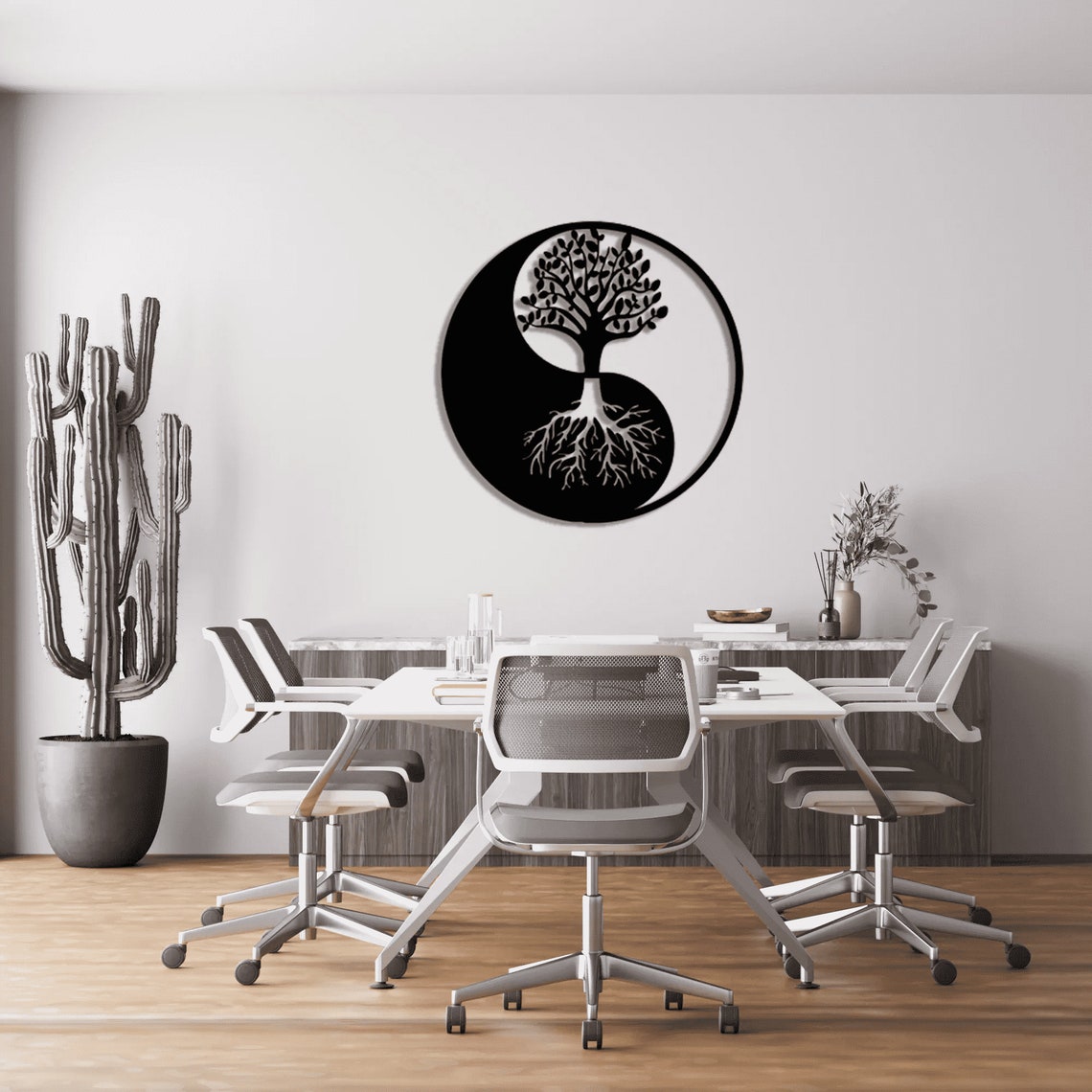Yin Yang Tree of Life Yin Yang Metal Wall Art Tree of - Etsy