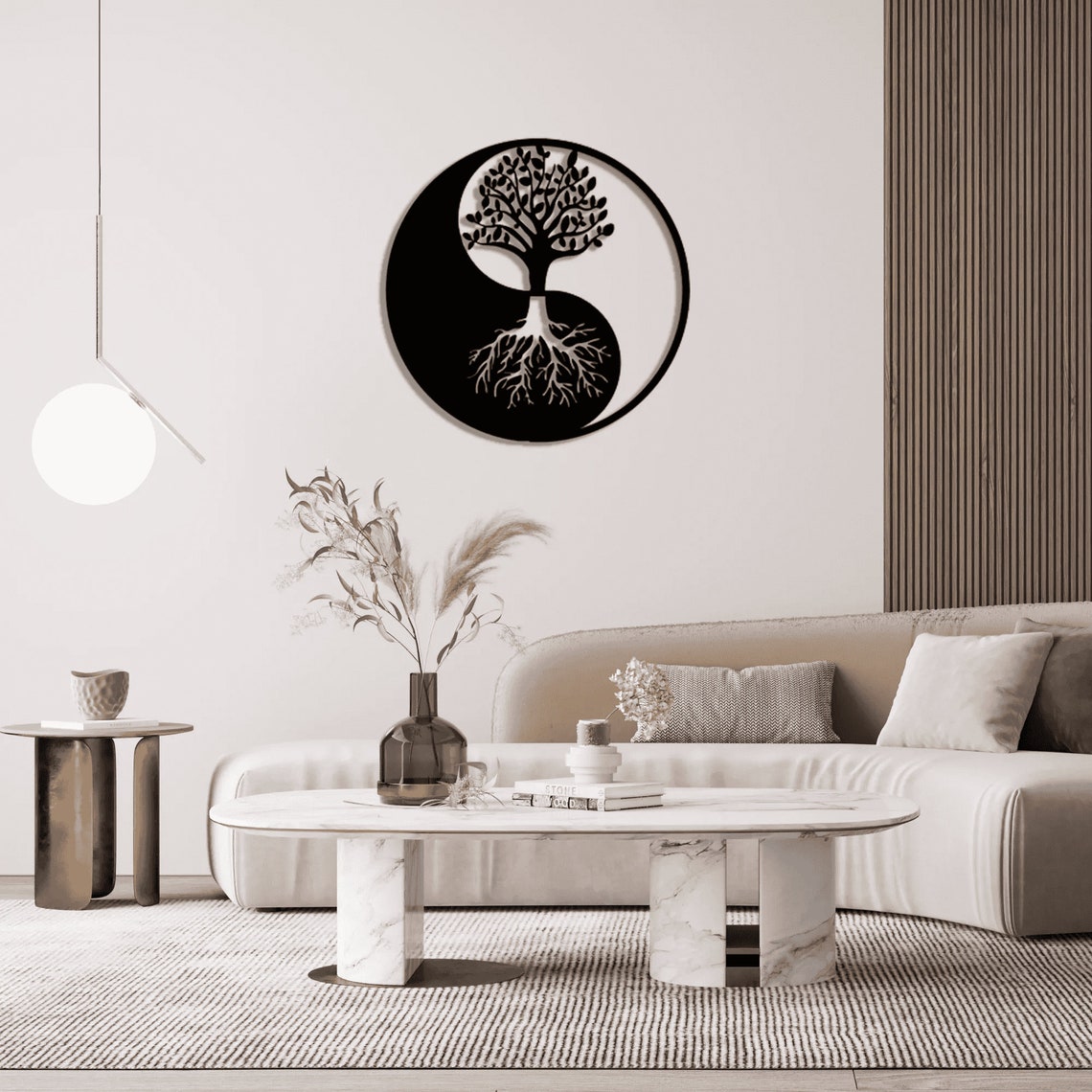 Yin Yang Tree of Life Yin Yang Metal Wall Art Tree of - Etsy