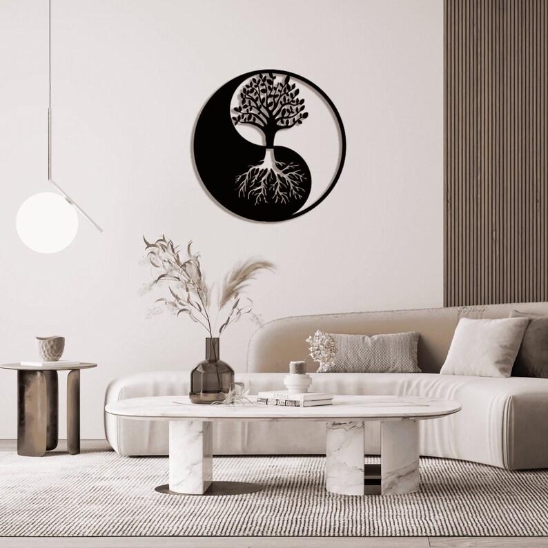 Yin Yang Tree of Life Yin Yang Metal Wall Art Tree of - Etsy