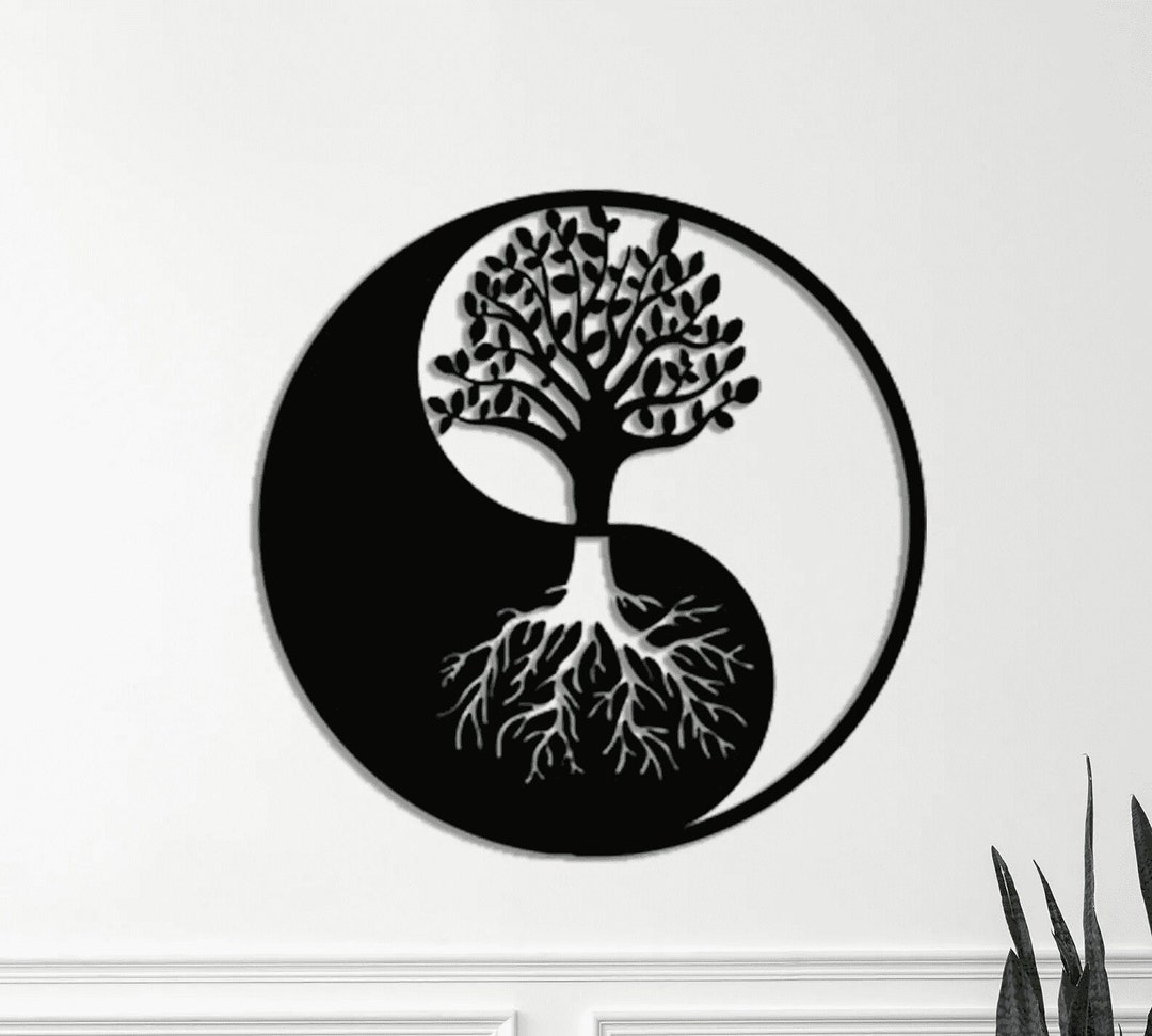 Yin Yang Tree of Life Yin Yang Metal Wall Art Tree of - Etsy