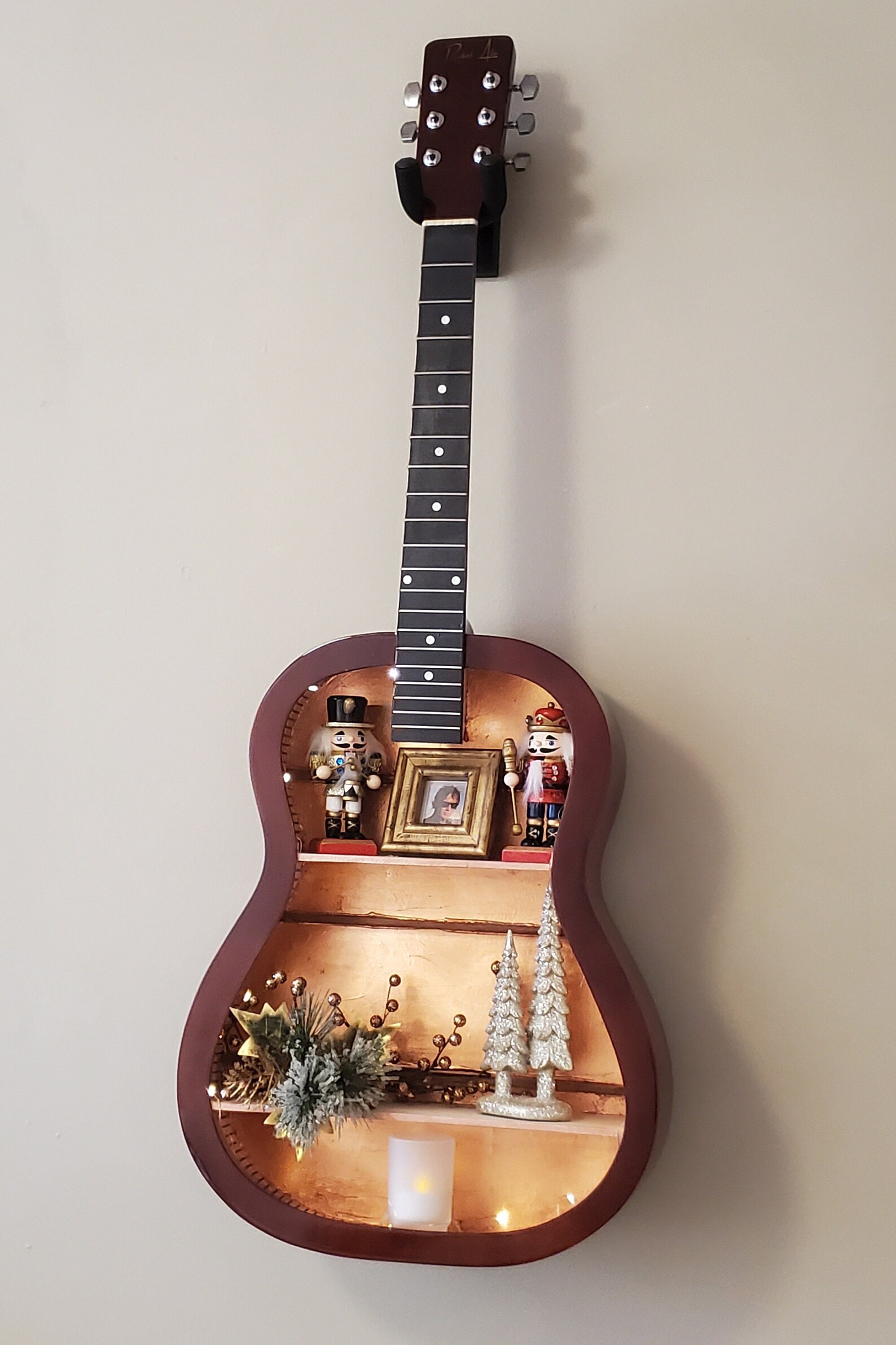 Holiday Gift Unique Guitar Shelf Wall Art, Home Décor Inspired by ...