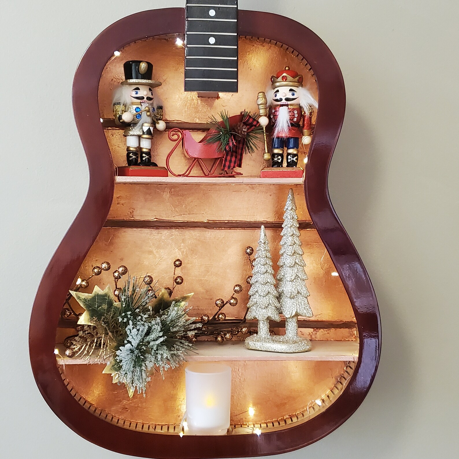 Holiday Gift Unique Guitar Shelf Wall Art, Home Décor Inspired by ...