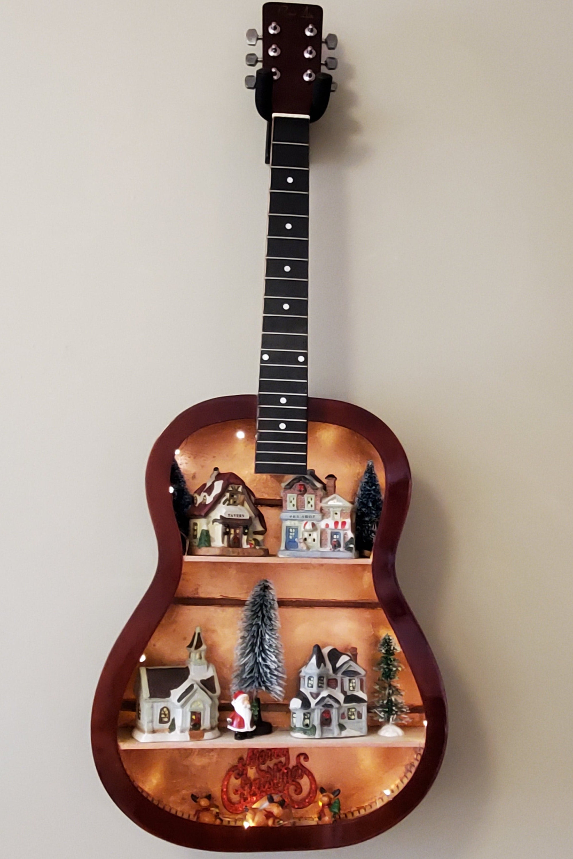 Holiday Gift Unique Guitar Shelf Wall Art, Home Décor Inspired by ...