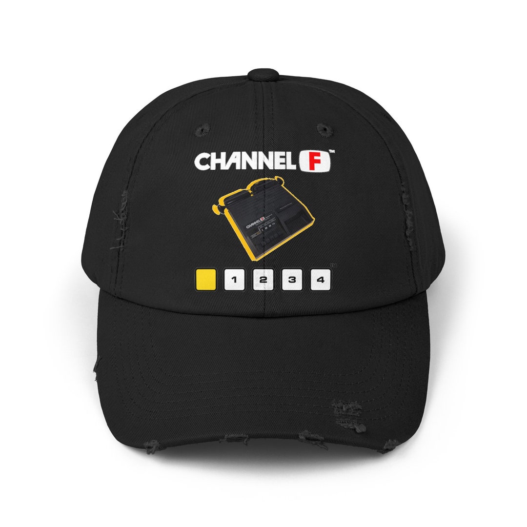 Channel F Unisex Distressed Cap - Etsy