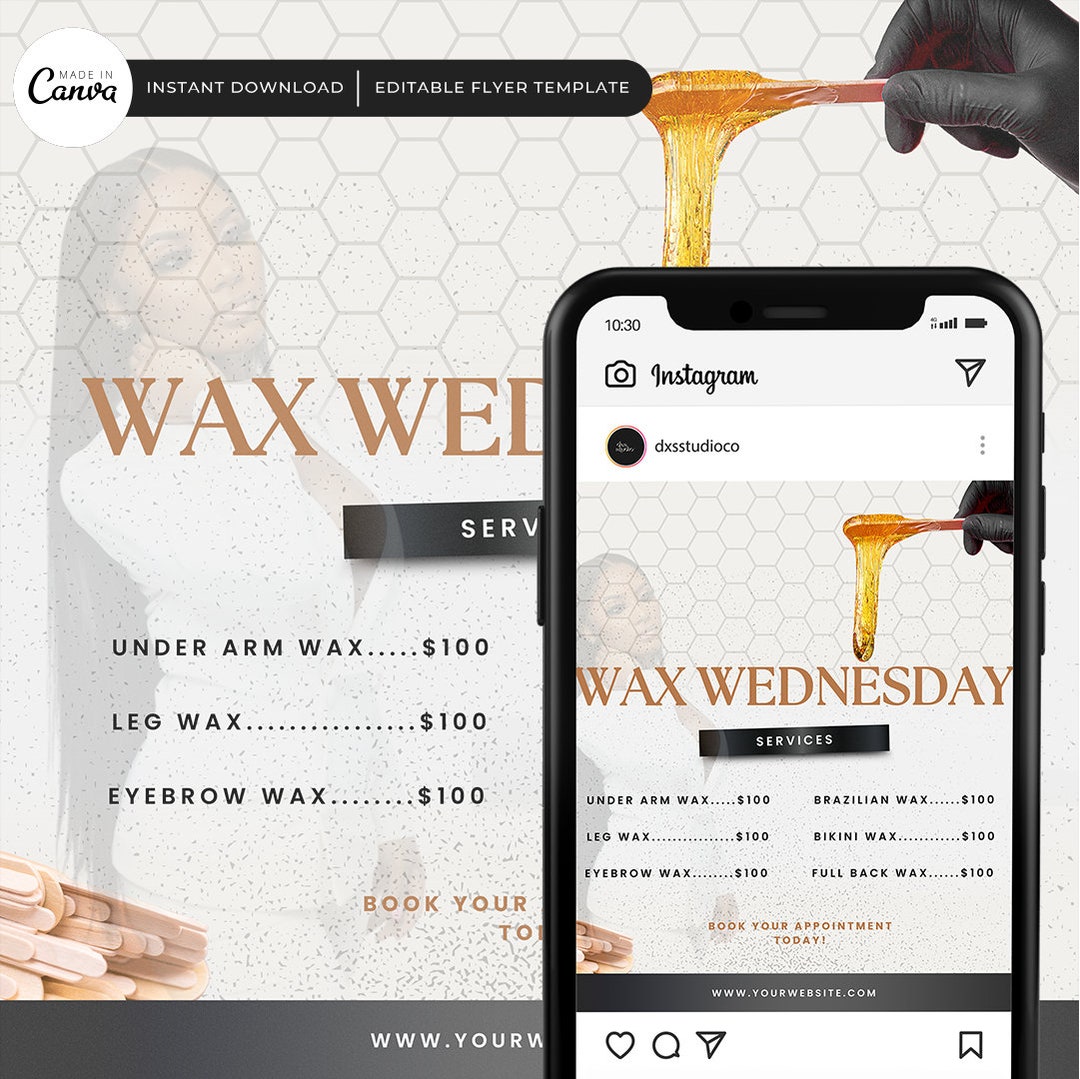 Flyer Wax Template Brazilian Wax Special E-flyer Waxing DIY Template ...