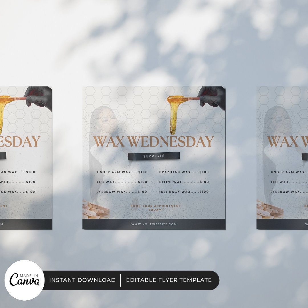 Flyer Wax Template Brazilian Wax Special E-flyer Waxing DIY Template ...