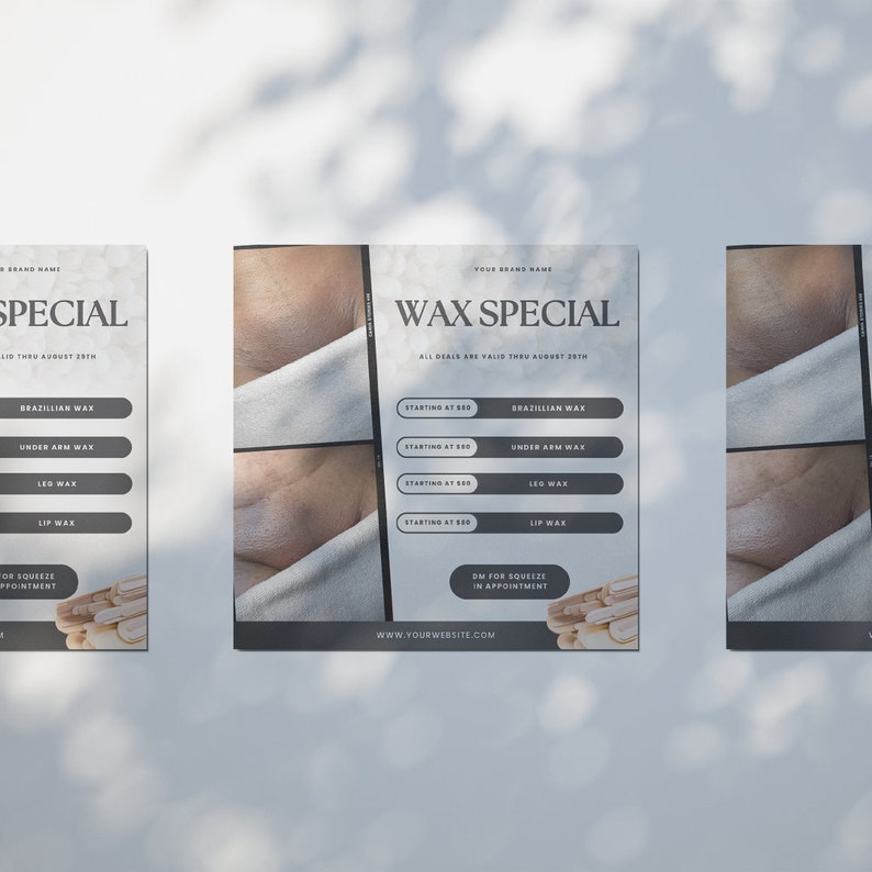 Flyer Wax Template Brazilian Wax Special E-flyer Waxing DIY Template ...