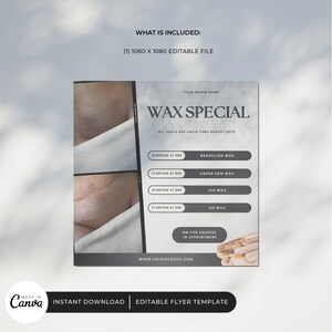 Flyer Wax Template Brazilian Wax Special E-flyer Waxing DIY Template ...