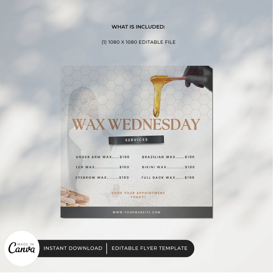 Flyer Wax Template Brazilian Wax Special E-flyer Waxing DIY Template ...