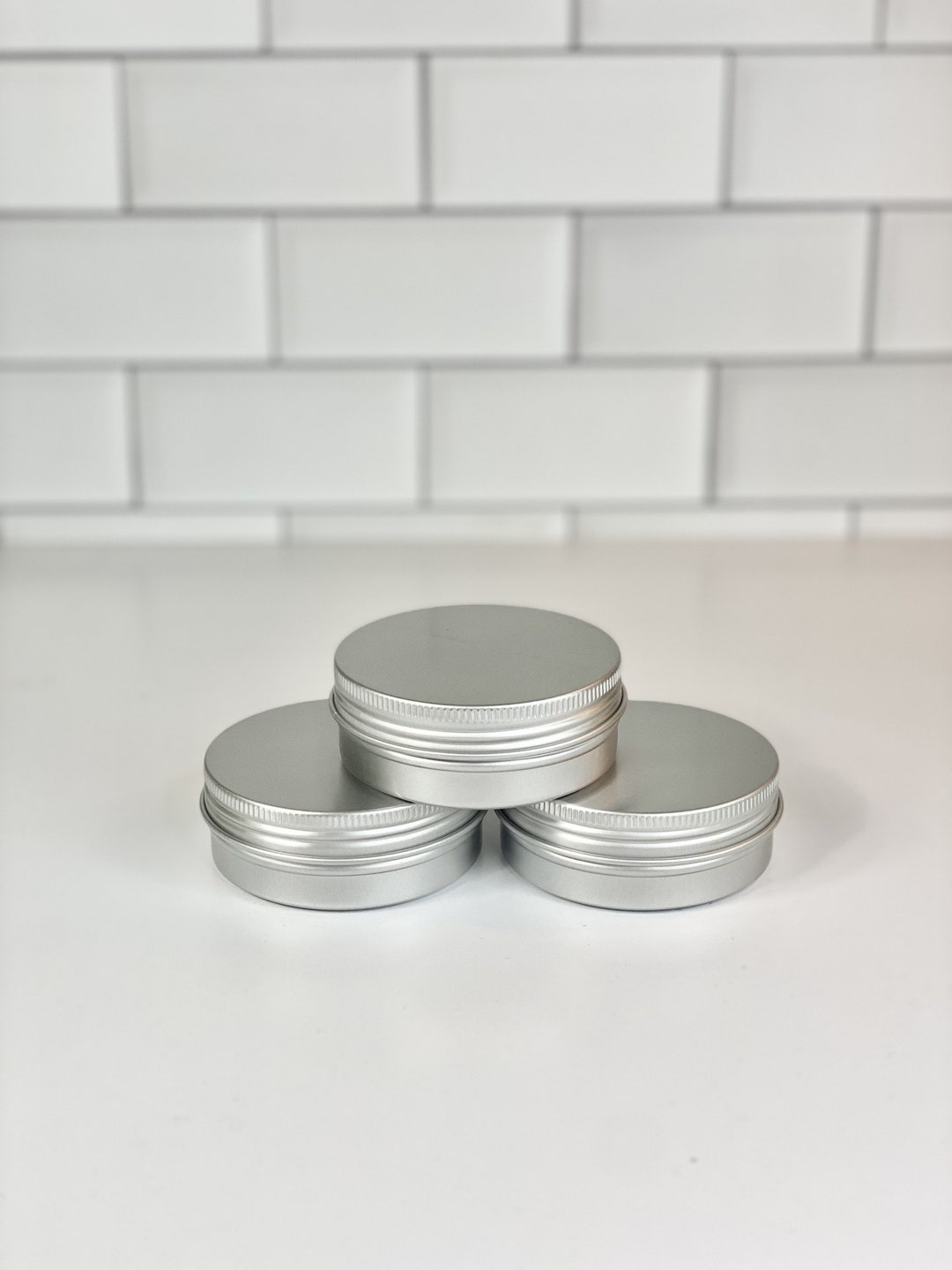 2 Oz Metal Tin Container With Lid Aluminum Round Small Container DIY ...