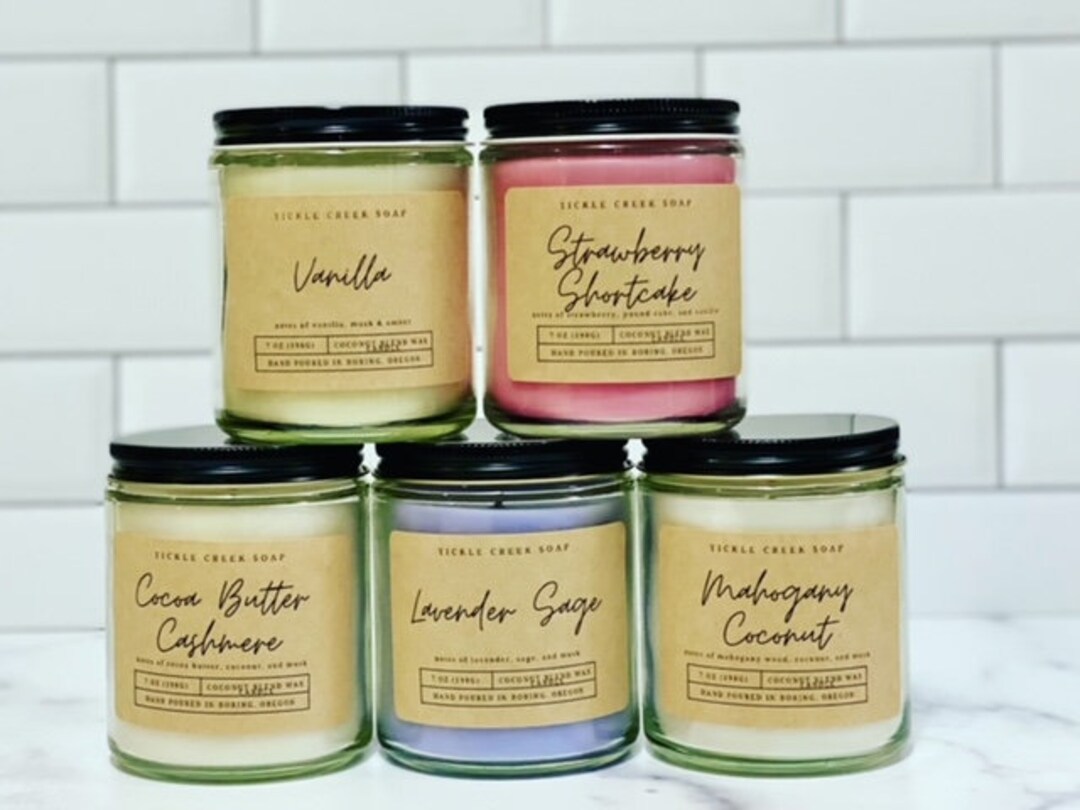 Small Batch Candle, Vegan Candle, Coconut Apricot Wax Candle, Hand-poured, Handmade, Gift for ...